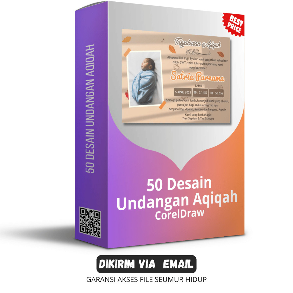 Jual (24) 50 Desain Undangan Akikah - CorelDraw Versi 2022 | Undangan ...