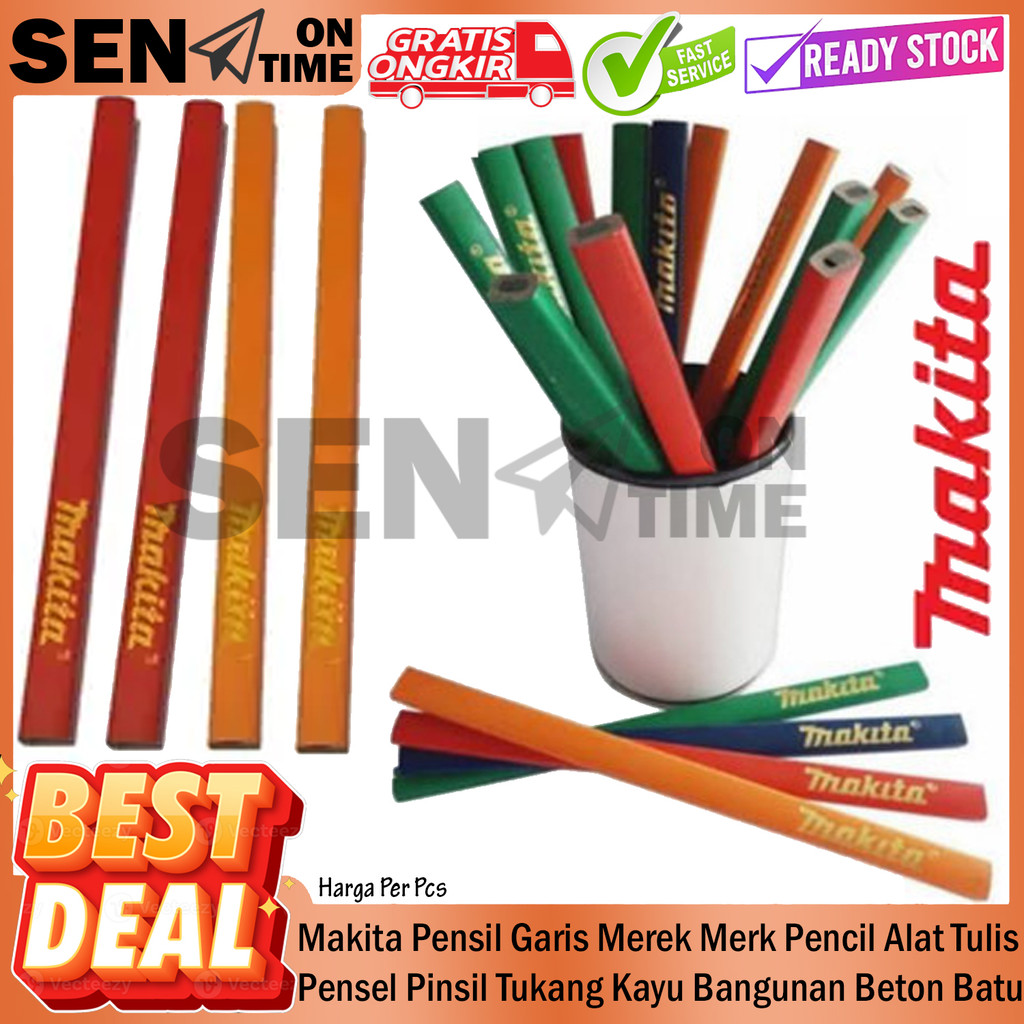 Jual Makita Pensil Garis Merek Merk Pencil Alat Tulis Pensel Pinsil ...