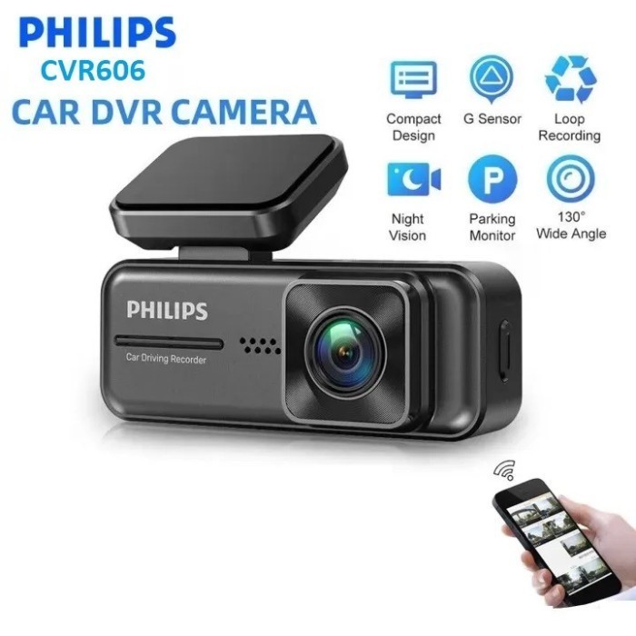 Jual PHILIPS CVR606 - Dashcam Car DVR Camera 2K Resolution - Kamera ...