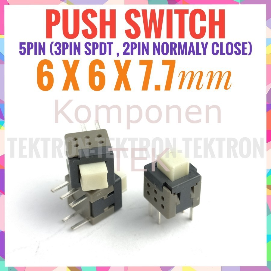 Jual Push Switch 5pin Push On Momentary 3pin SPDT 2pin NO push off | Shopee Indonesia