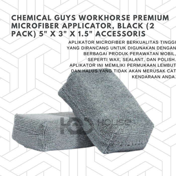 Jual Chemical Guys Workhorse Premium Microfiber Applicator, Gray (2 ...