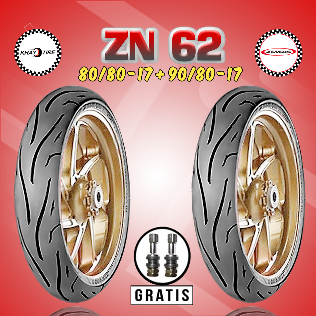 Jual Paket Ban Motor Bebek ZENEOS ZN62 80/80-17 + 90/80-17 Tubeless | Shopee Indonesia