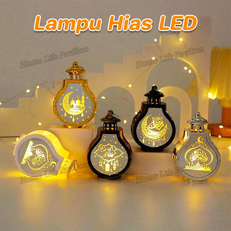 Jual Lampu Hias LED Muslim Hiasan Idul Fitri Kaca Transparan Lentera ...