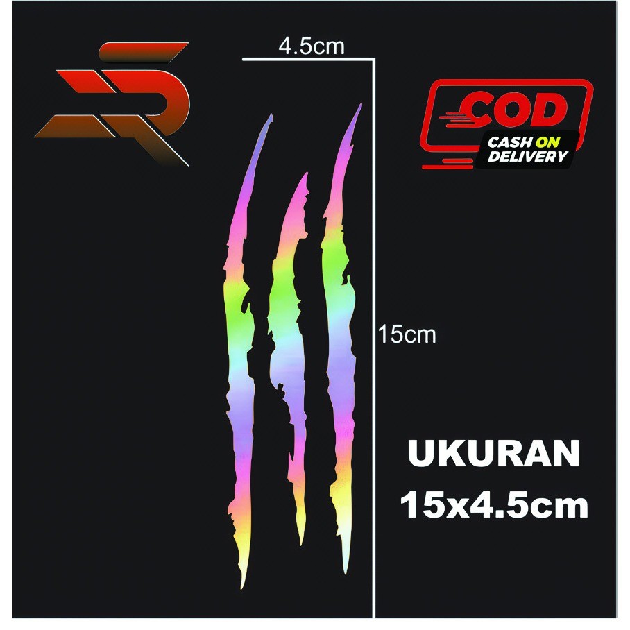Jual sticker cutting motif 3 cakar harimau 15cm viral hits | Shopee ...