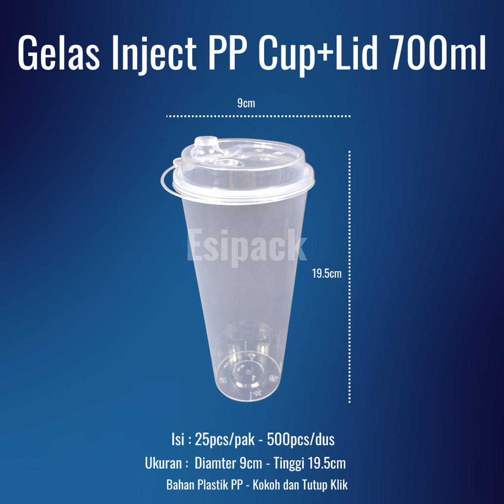 Jual PP Cup Injection 700ml + Lid - Gelas Plastik | Shopee Indonesia