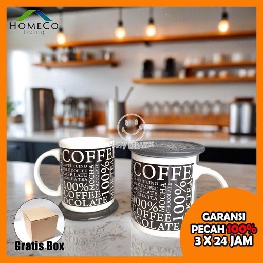 Jual HOMECO 1pcs Mug Keramik NK O LID Coffee Collection | Mug Keramik ...