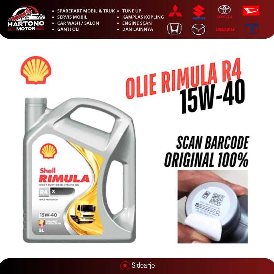 Jual OLIE / OLI SHELL RIMULA R4 15W-40 5 LITER MOBIL DIESEL ASLI ...