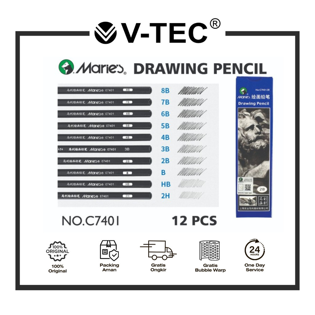 Jual MARIES DRAWING PENCILPENSIL WARNA MENGGAMBAR C7401-HB PAK | Shopee ...