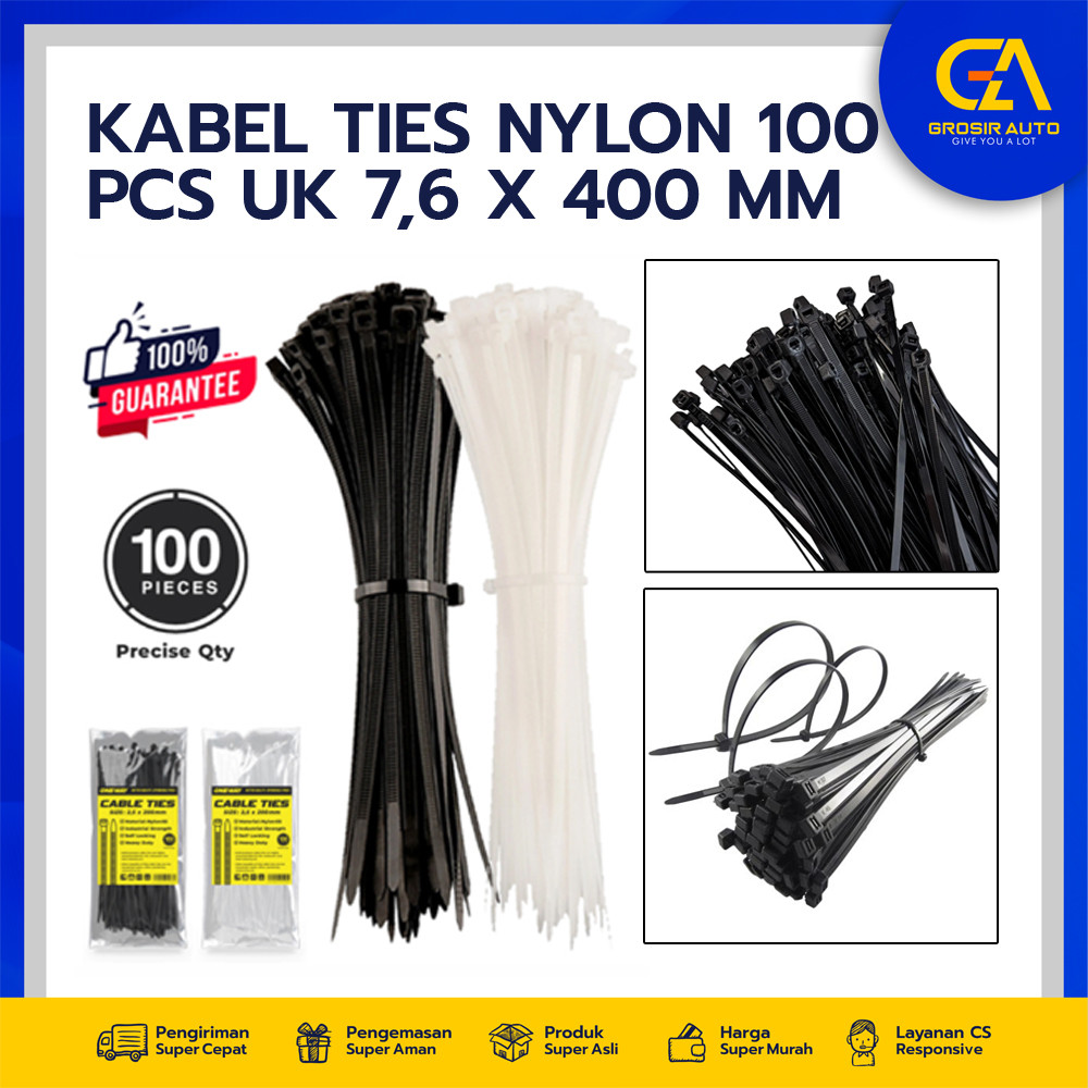 Jual Kabel Tis Kabel Ties Cable Ties Nilon Ukuran 40 cm 400 mm Putih ...
