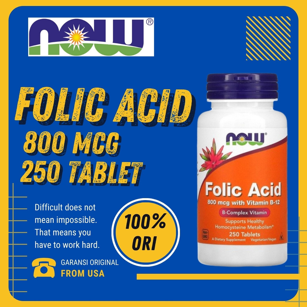 Jual Now SUPLEMEN VITAMIN FOLIC ACID - ASAM FOLAT 800MCG 250 TABS - Ibu ...