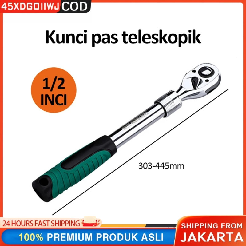 Jual Kunci Ratchet Ratchet Wrench 24 Gerigi 1/2 inch Chrome / Socket ...