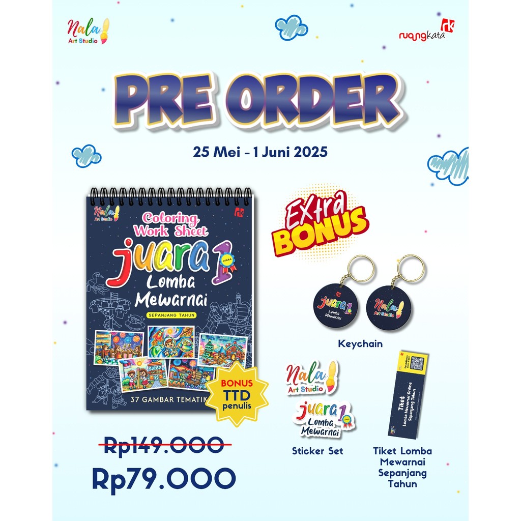 Jual [Ruang Kata] Coloring Work Sheet Juara 1 Lomba Mewarnai karya Nala ...