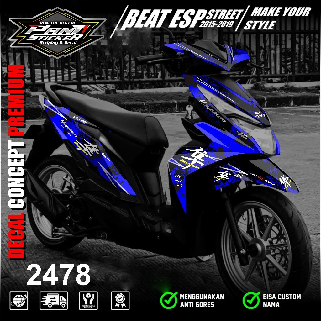 Jual TERBARU Decal Sticker Honda Beat Esp Street 2016 2017 2018 2019 ...
