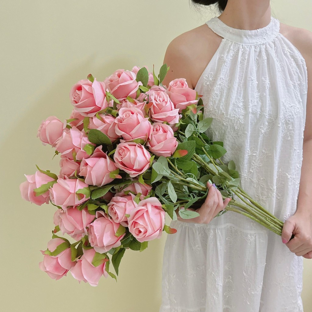 Jual Bunga Head Pearl Rose Bunga Hias Premium Tangkai 80cm 7 Kuntum ...