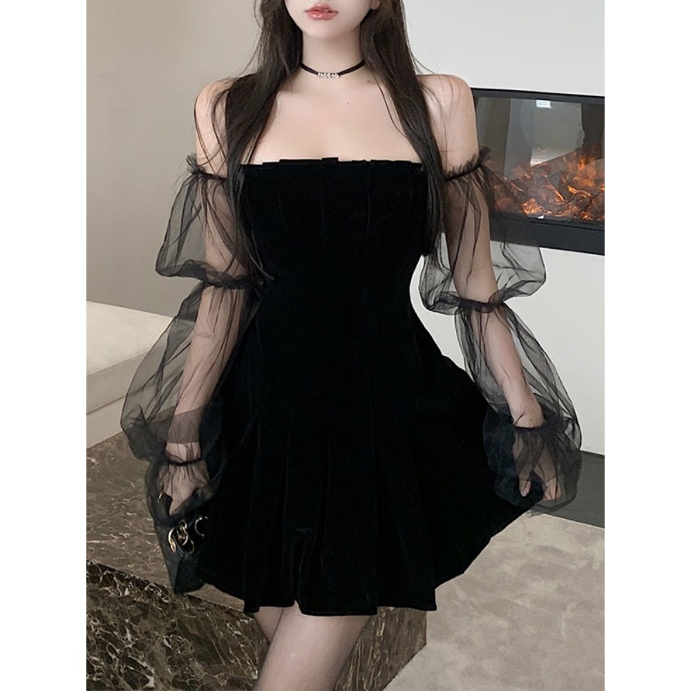 Jual MISS EMITA Elegant Party Dress Sexy Princess Hitam Korean Style ...
