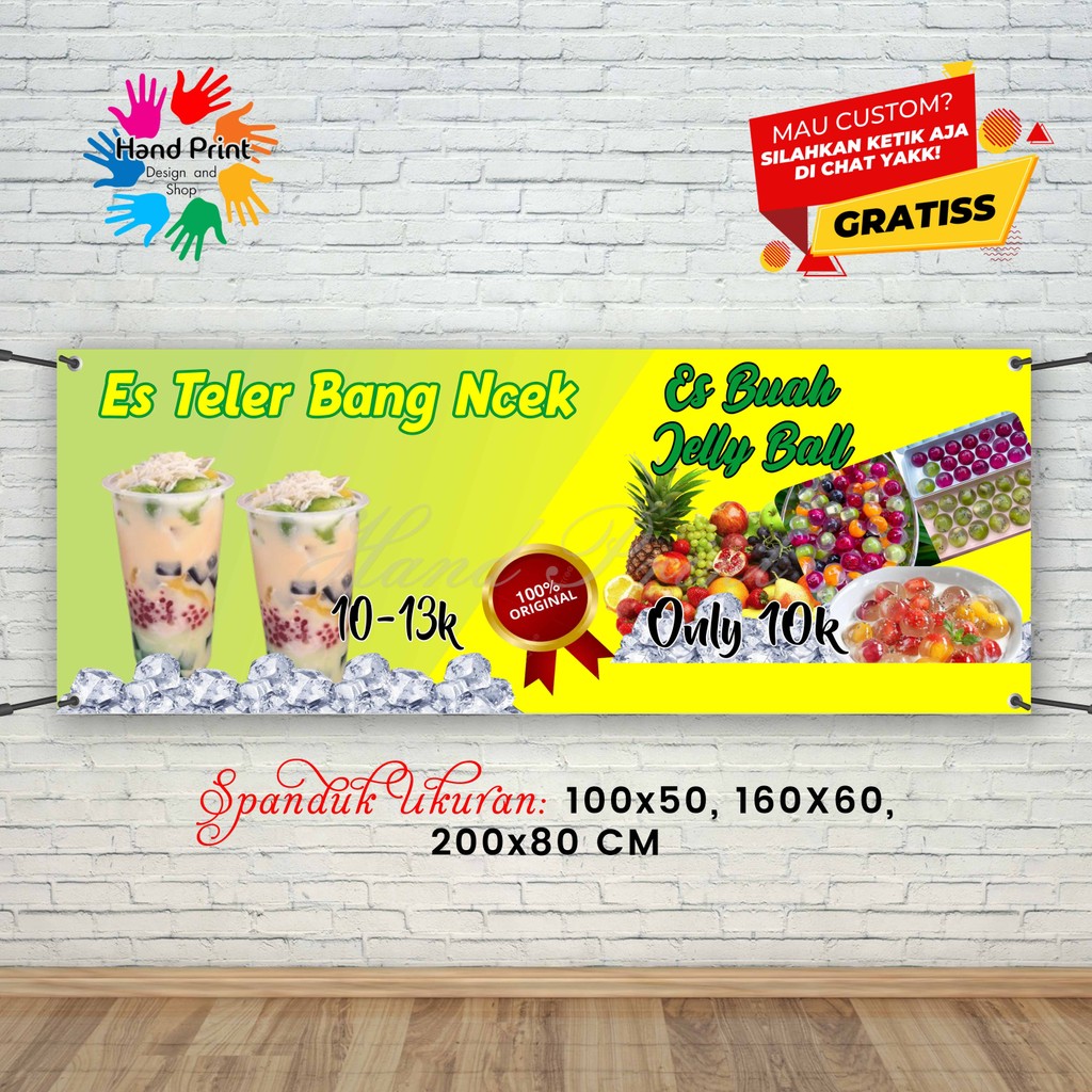 Jual Cetak Spanduk Banner Es Teler Dan Es Buah MMT Spanduk Custom ...