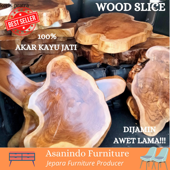 Jual WOOD SLICE AKAR JATI POTONGAN KAYU JATI AKAR NATURAL istimewa ...