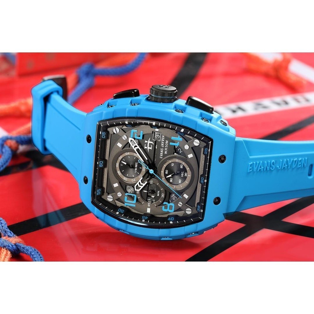 Jual Top Rated Buy 1 Get 1 Evans Jayden Jam Tangan Pria 9554-2 Rubber ...