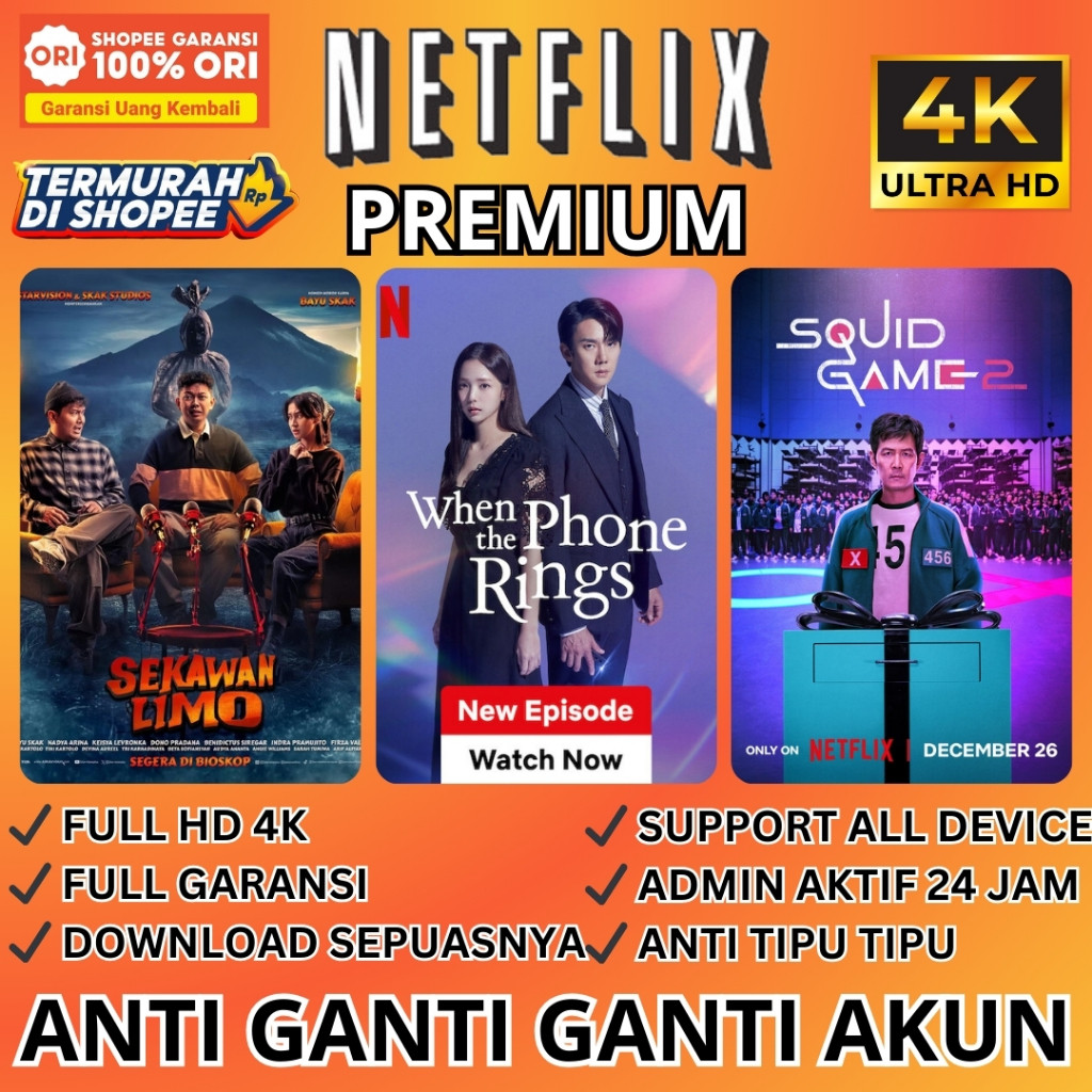 Jual NETFLIX PREMIUM 4K PRIVATE AMANAH LEGAL GARANSI FULL 100% | Shopee Indonesia