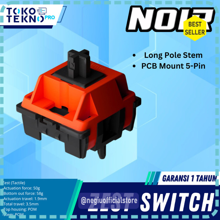 Jual (TTP) Noir Zest Switch Tactile 60g 5 Pin PCB Mount For Mechanical ...