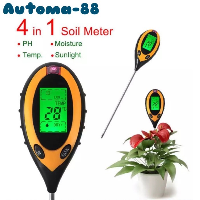 Jual GAE99 Digital 4 in 1 Soil meter test alat ukur PH moisture ...