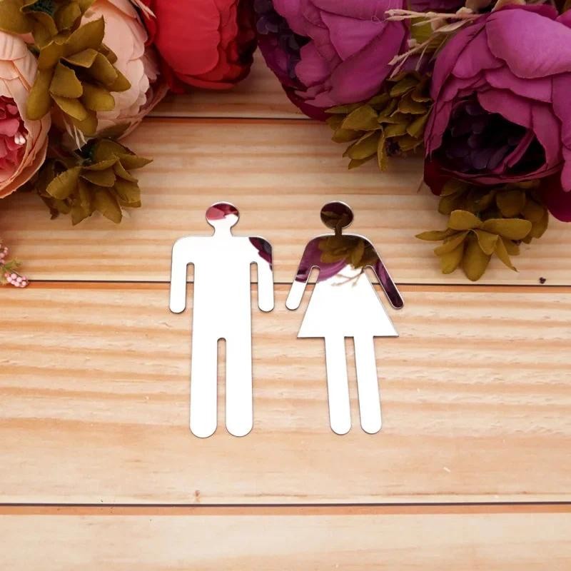 Jual 1 Pair Toilet Sign Sticker Men / Women WC Indication Signs Acrylic ...