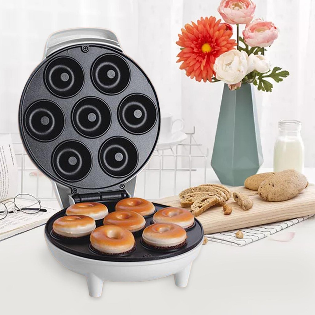 Jual Mini Donut Maker Machine Baking Tool Desserts Makes 7 Doughnuts ...
