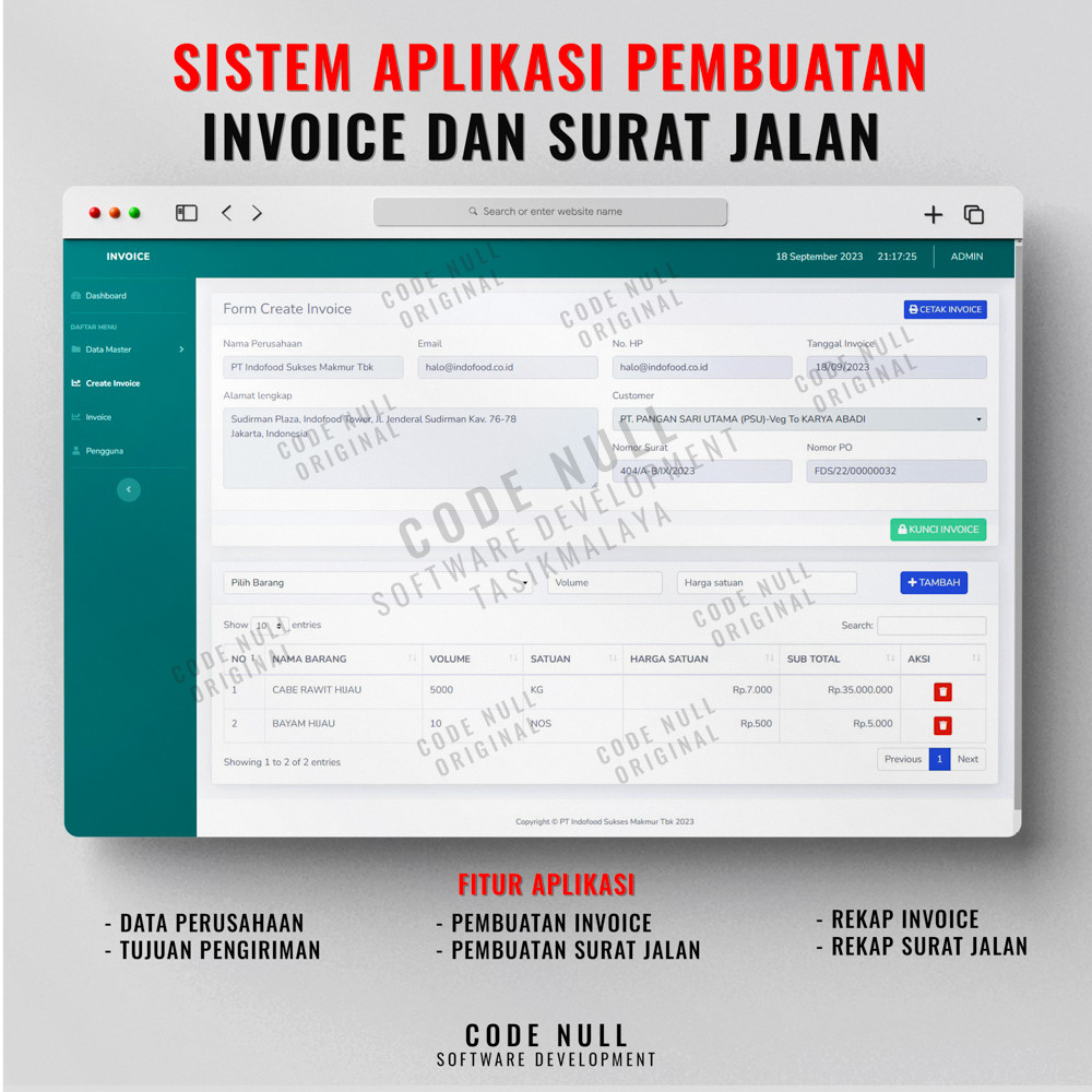 Jual Sistem Aplikasi Pembuatan Invoice dan Surat Jalan | Shopee Indonesia