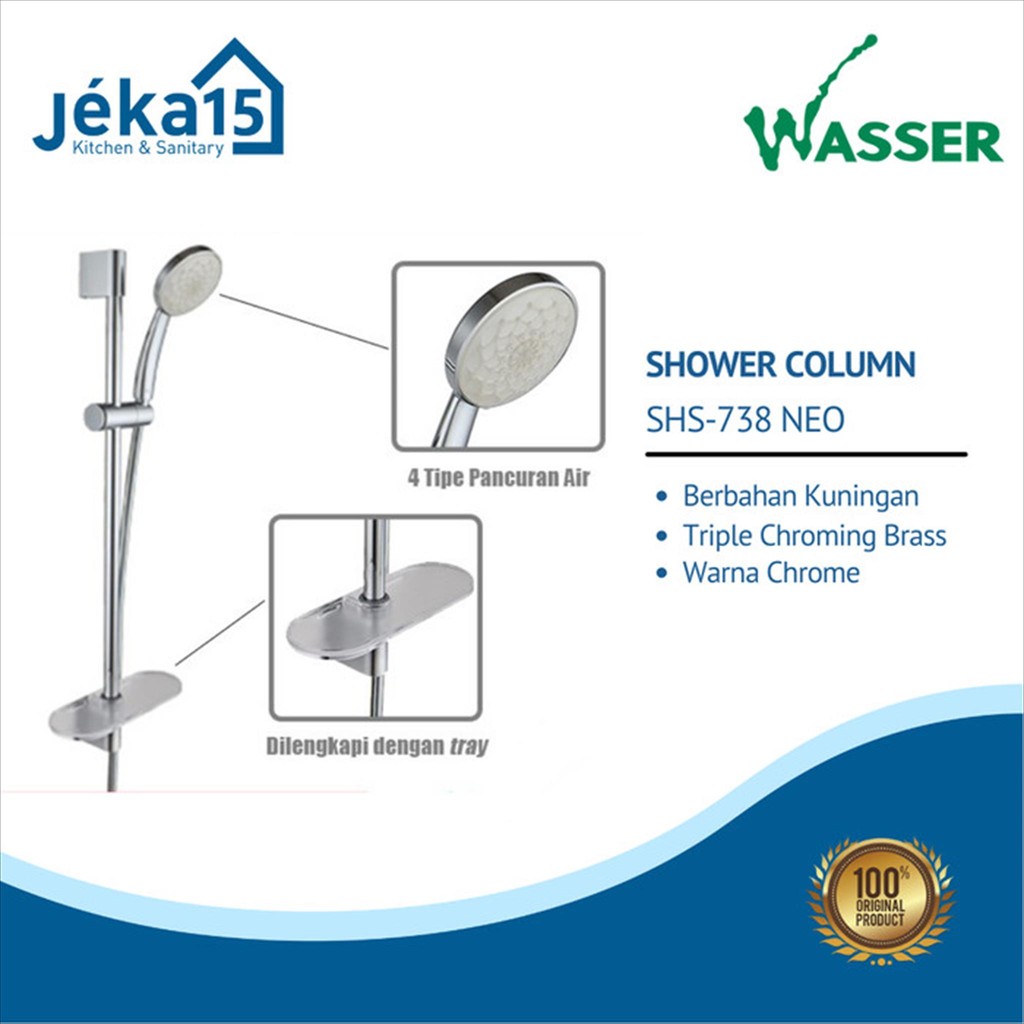 Jual WASSER SHS-738 NEO HAND SHOWER TIANG SET | Shopee Indonesia