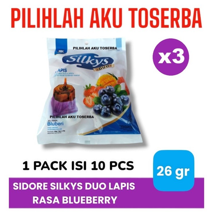 Jual Jelly SILKYS duo lapis BLUEBERRY isi 10 pcs - ( HARGA PER 3 BUNGKUS ) | Shopee Indonesia