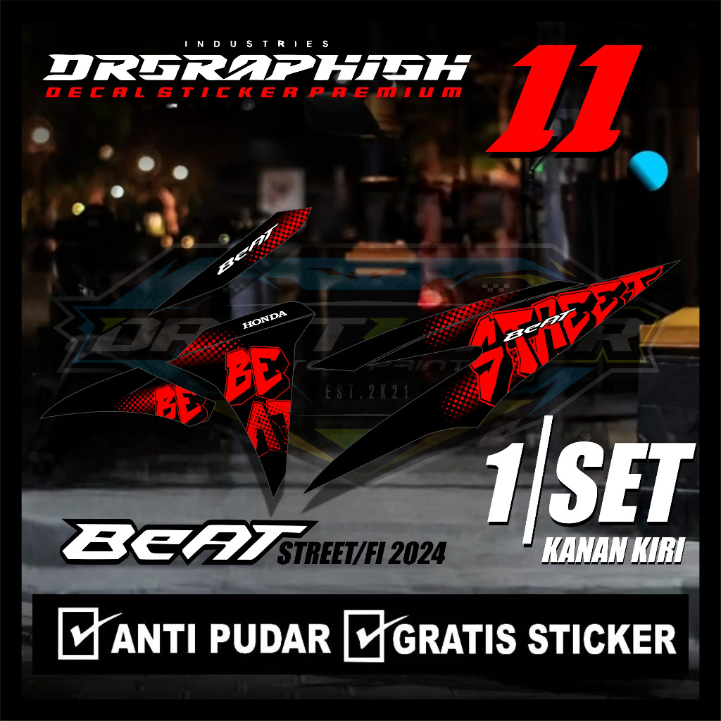 Jual DR Striping Sticker Beat New 2024 motif Street Stiker Beat Street ...