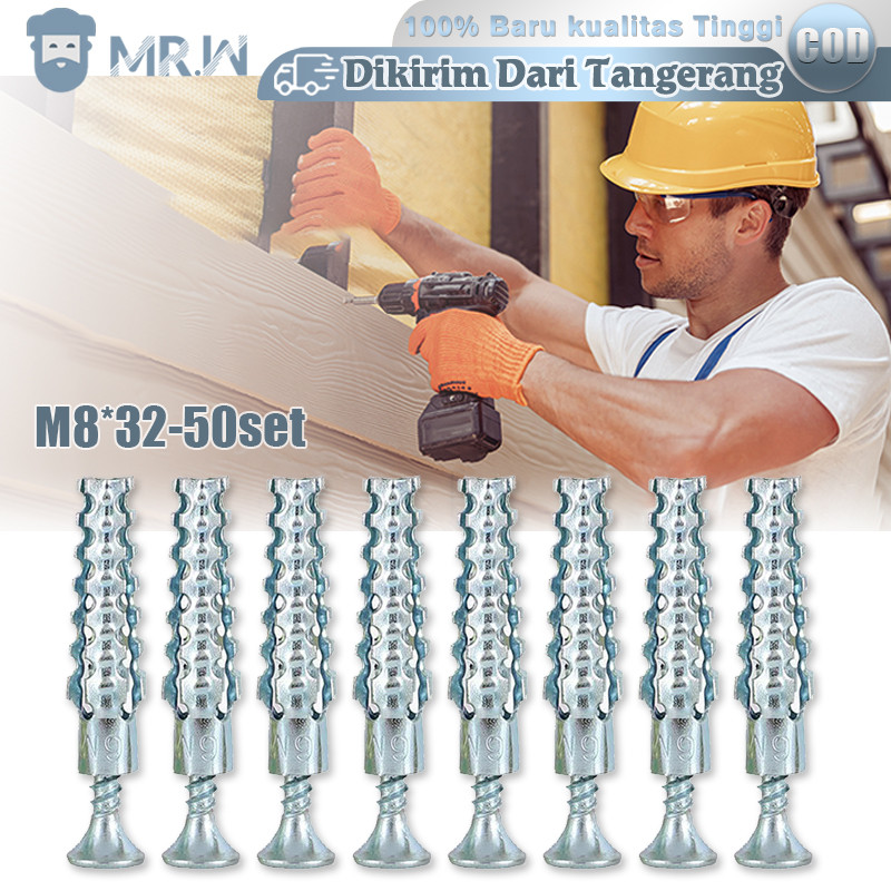 Jual 50pcs Angkur Multi Fungsi Tembok Bata Sekrup Gypsum Pengunci ...