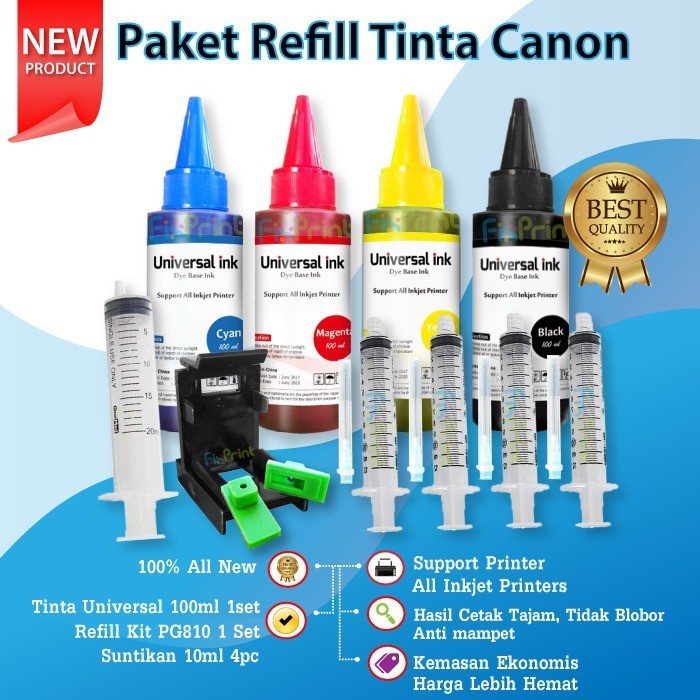 Jual Paket Refill Tinta Printer Canon PG810 CL811 PG47 CL57 PG745 CL746 ...