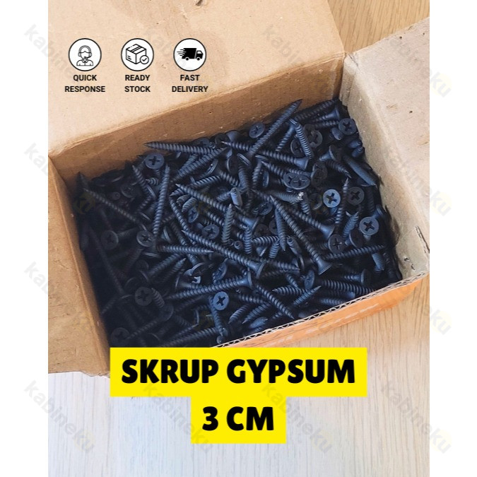 Jual 3cm - Skrup Gypsum per 200 gram Garansi Tajam Drywall Screw Sekrup ...