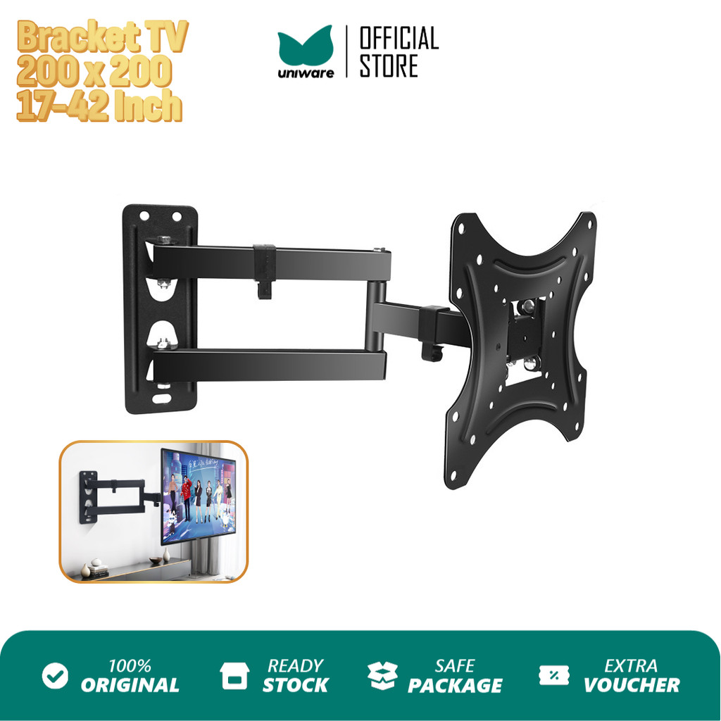Jual UNIWARE Bracket TV Dudukan Dinding Besi Universal Telescopic Putar ...