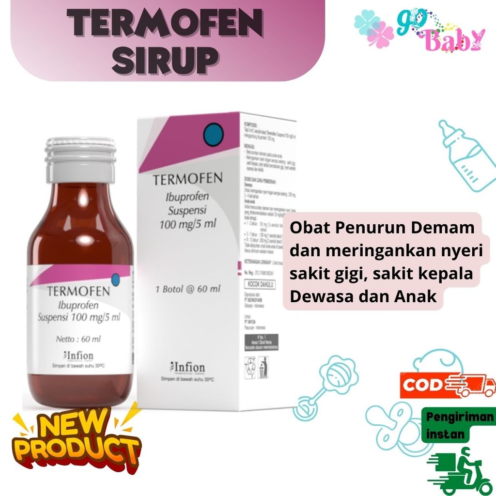 Jual Termofen Sirup 60 ml - Ibu profen Menurunkan demam anak | Shopee ...