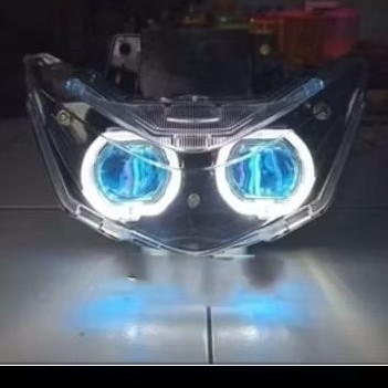 Jual reflektor lampu depan beat deluxe 2 mata set biled tinggal pasang ...