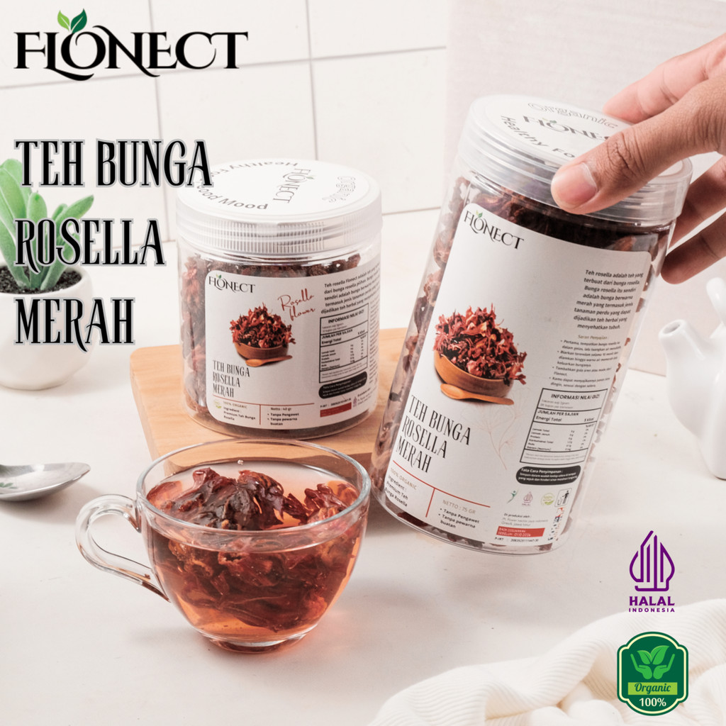 Jual Flonect Teh Bunga Rosella Merah PREMIUM BUNGA ROSELLA TEA / ROSELA MERAH KERING | Shopee ...