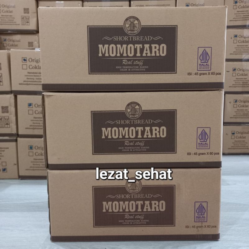 Jual Roti Momotaro cookies 1 dus isi 60pcs varian ORIGINAL, COKLAT dan ...