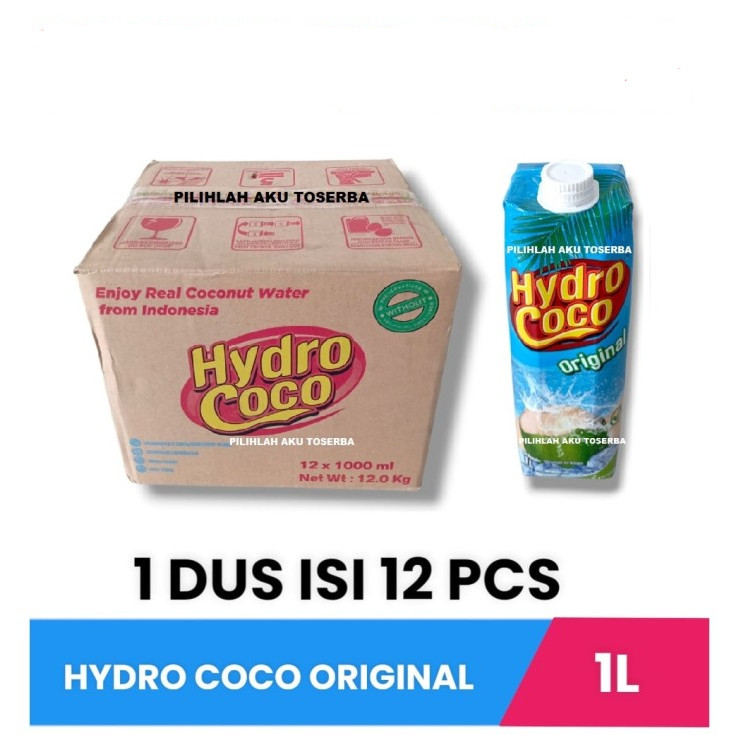 Jual karton Hydro Coco Air Kelapa KEMASAN 1 LITER ( HARGA 1 DUS ...