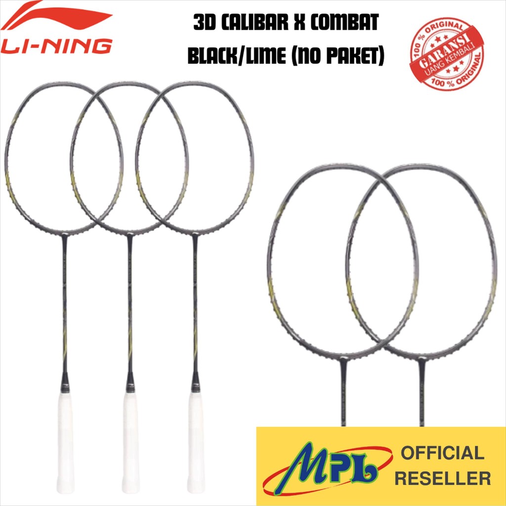 Jual RAKET BADMINTON LINING 3D CALIBAR X COMBAT BLACK/LIME (NO PAKET ...
