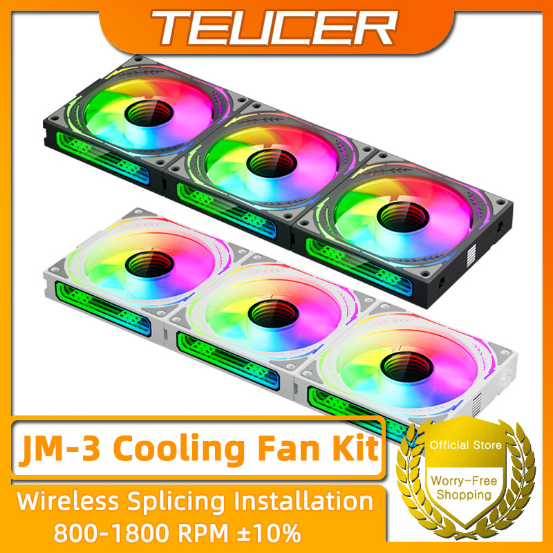 Jual TEUCER JM-3 Wireless Cooling Fan Kit 3 in 1 ARGB Mirror Cycle Light Effect 800-1800RPM Case ...