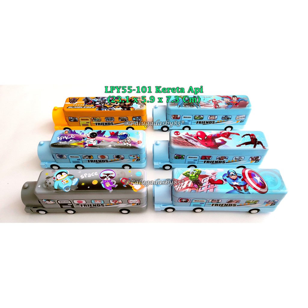 Jual (1 Biji) Kotak Pensil Kaleng Kereta Api 23.1 x 5.9 x 7.3 Cm ...