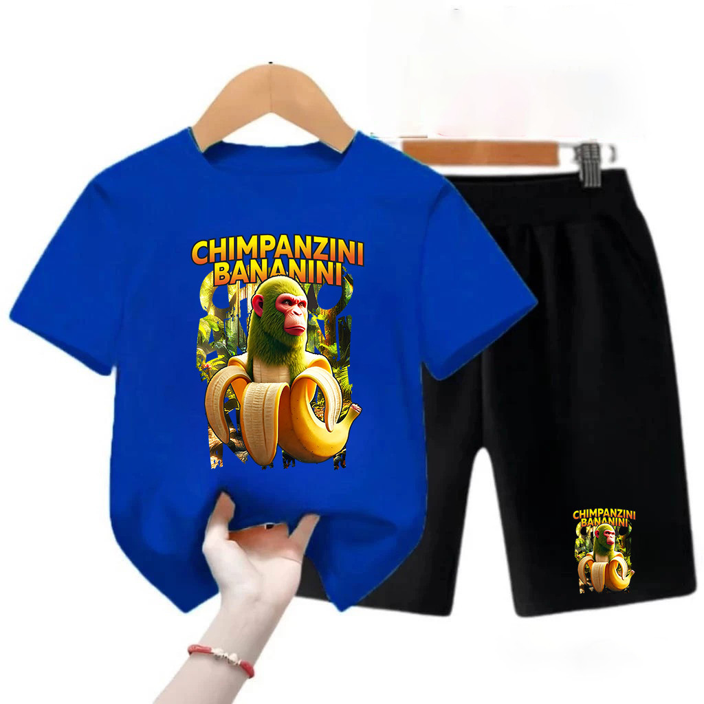 Jual SETELAN ANAK-ANAK COWOK DAN CEWEK MOTIF ANOMALI CHIMPANZINI ...