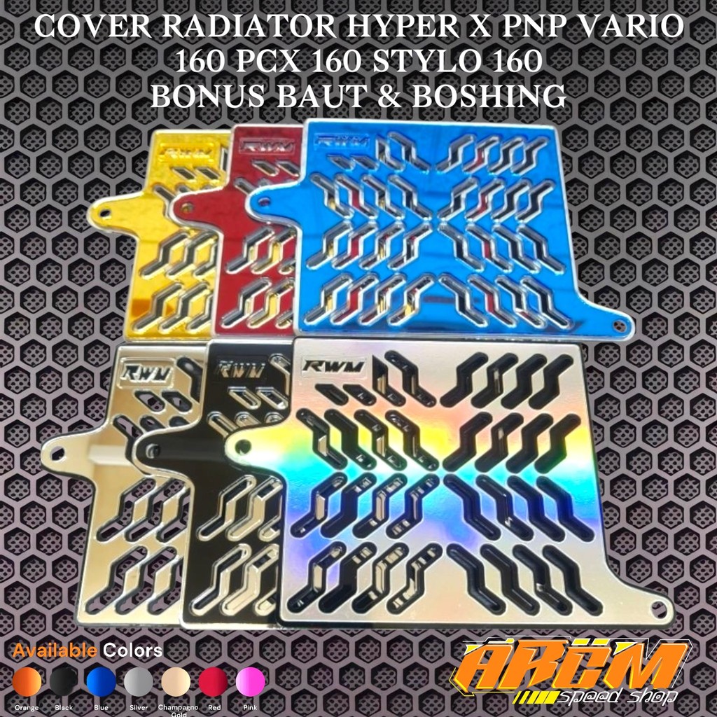 Jual COVER RADIATOR FULL CNC TYPE HYPER X HONDA VARIO 160 PCX 160 STYLO ...