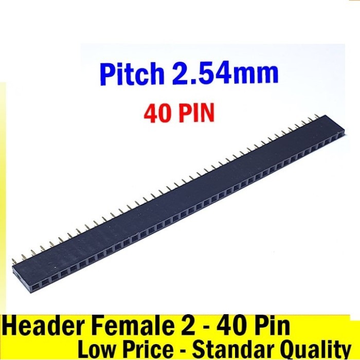 Jual Konektor Pin Header dupont Fimel 2.54mm 40Pin Stright Female ...