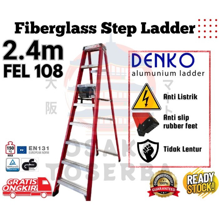 Jual Tangga platform fiberglass 2.5 meter Step ladder fiberglass 2.5m ...