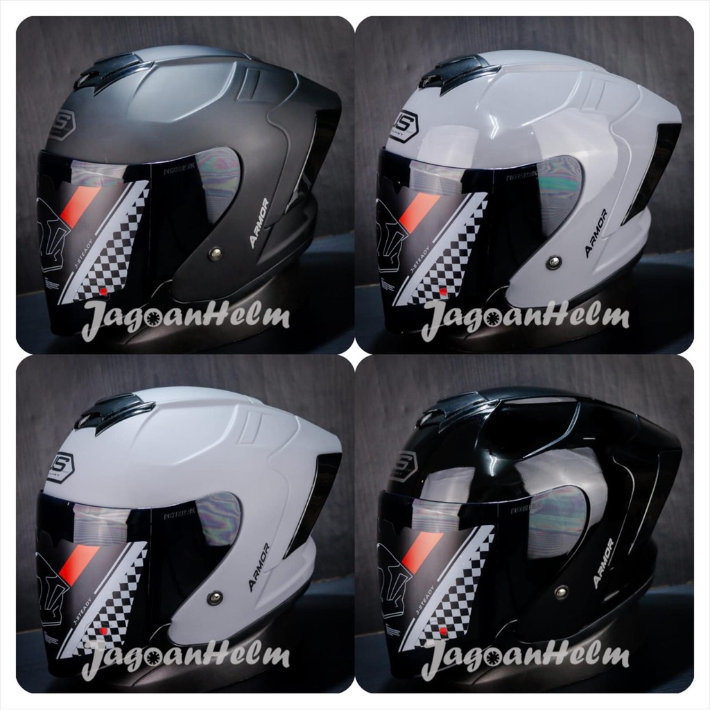 Jual HELM JS ARMOR | SOLID | HALF FACE SINGLE VISOR | Shopee Indonesia
