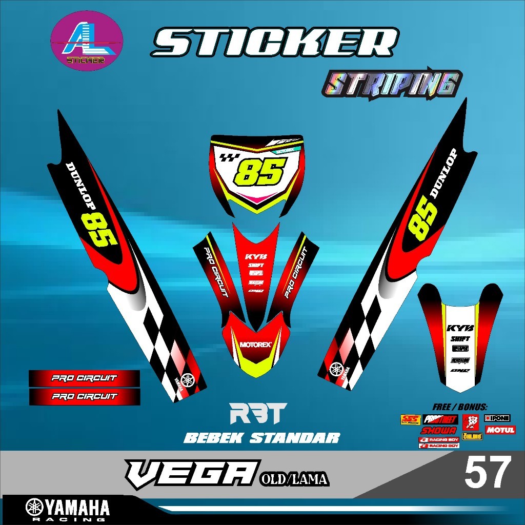 Jual STICKER RBT VEGA OLD/LAMA MOTOR RBT BEBEK MODIF SUPERMOTO YZ CRF ...