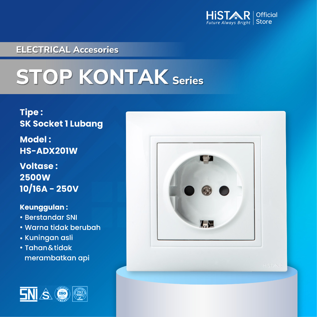 Jual Stop Kontak Arde IB Terminal Kuningan Histar Hi Star ADX-201 W ...